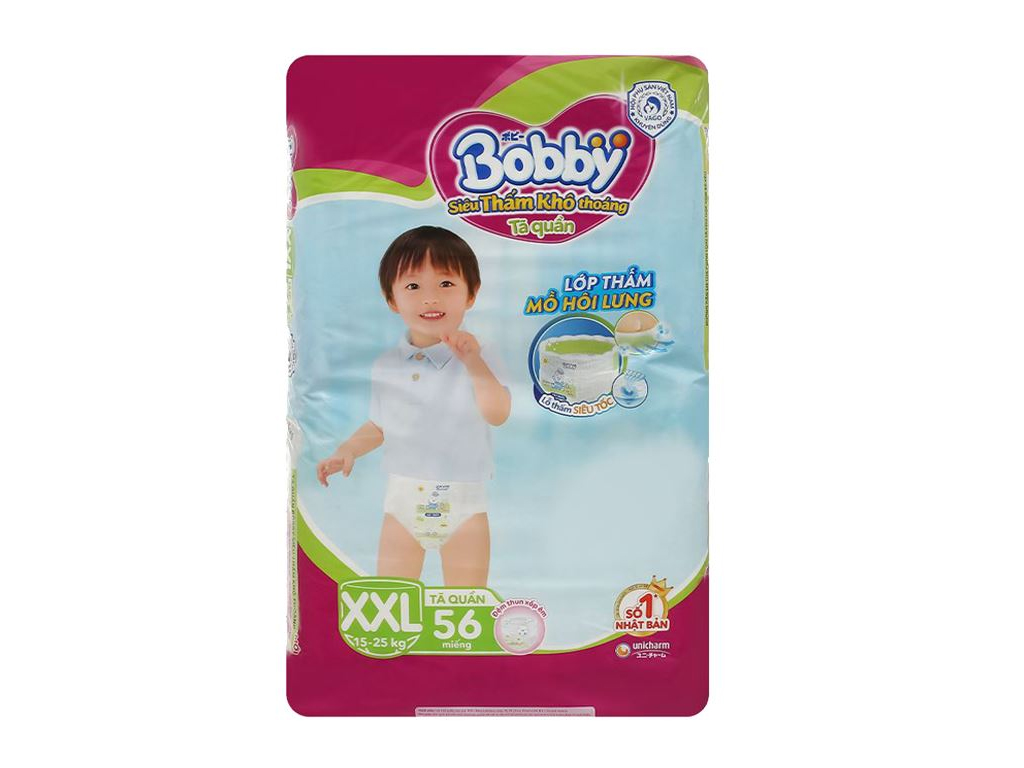 Tã quần Bobby size XXL 56 miếng giá tốt tại Bách hoá XANH