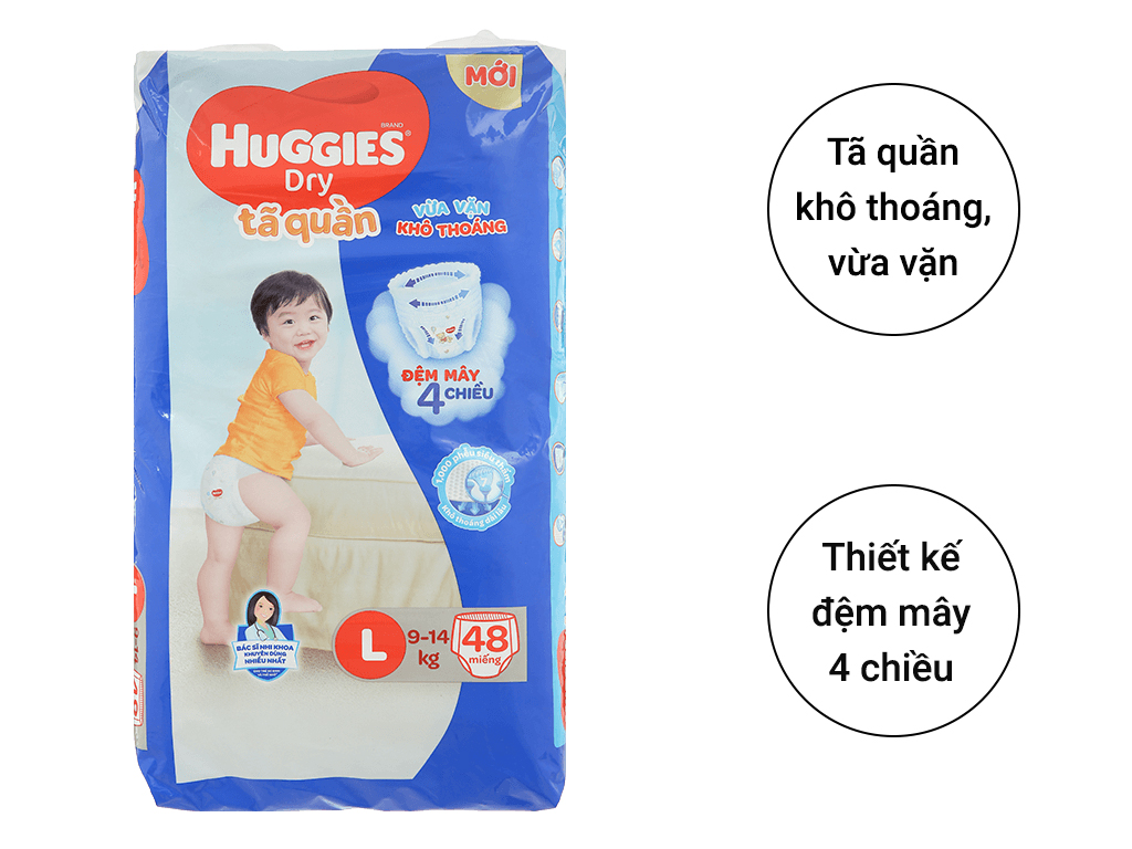 Tã quần Huggies size L 48 miếng giá tốt tại Bách hoá XANH