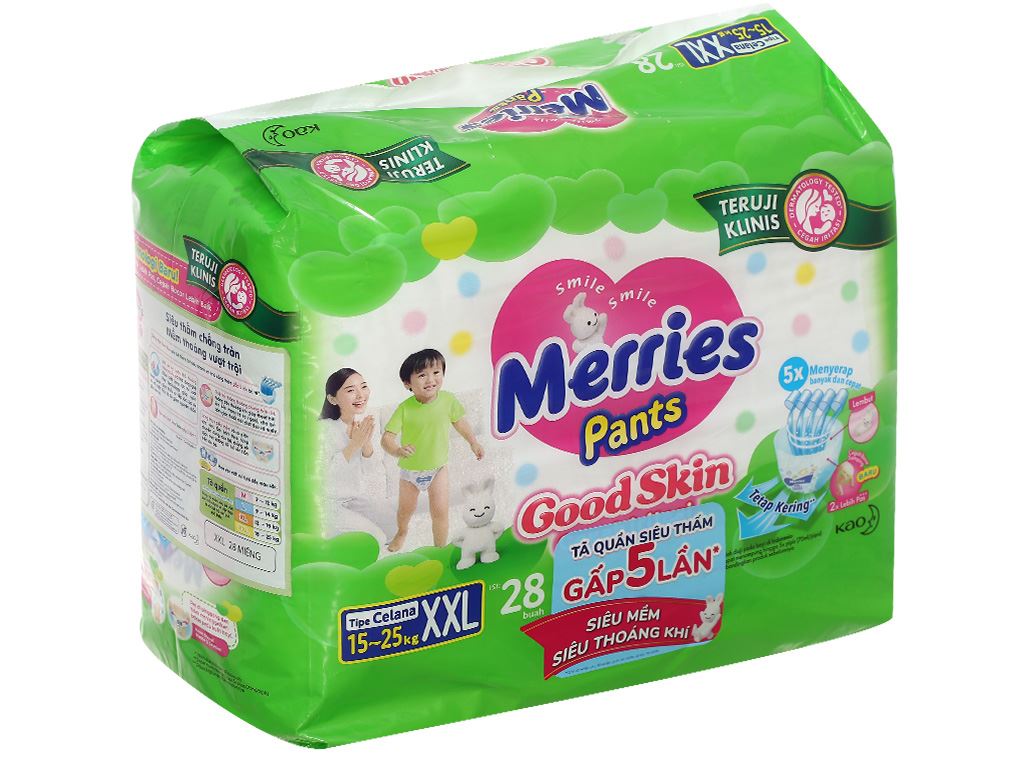 Tã quần Merries Good Skin size XXL 28 miếng Bách hoá XANH
