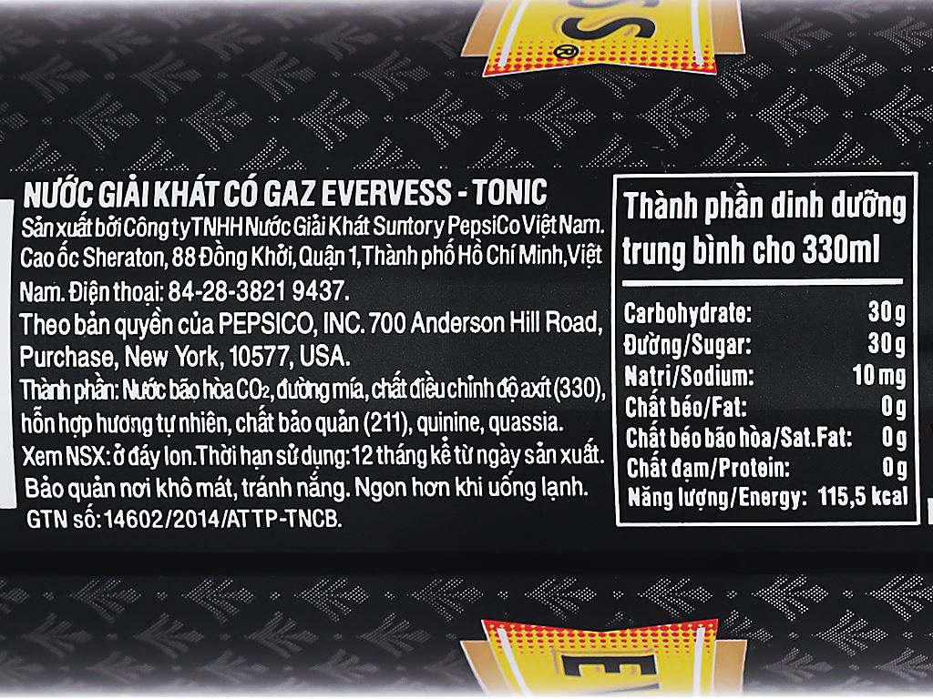 Thùng 24 lon Tonic Evervess 330ml giá tốt tại Bách hoá XANH