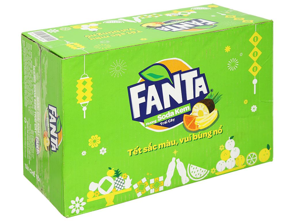 Thùng 24 lon Fanta soda kem 320ml giá tốt tại Bách hoá XANH