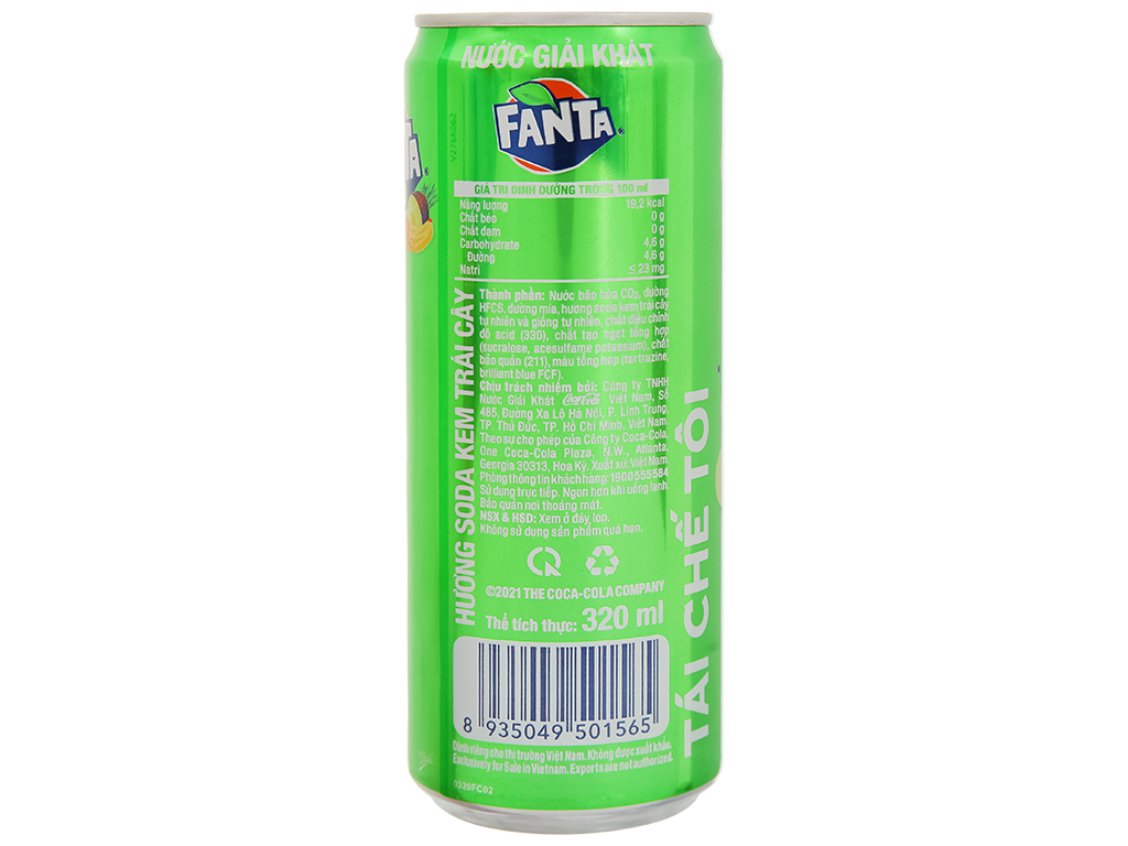 Thùng 24 lon Fanta soda kem 320ml giá tốt tại Bách hoá XANH