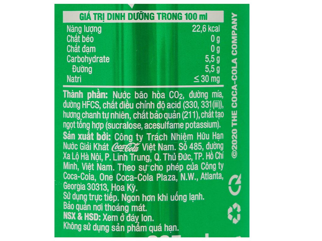 24 lon nước ngọt Sprite 235ml giá tốt tại Bách hoá XANH
