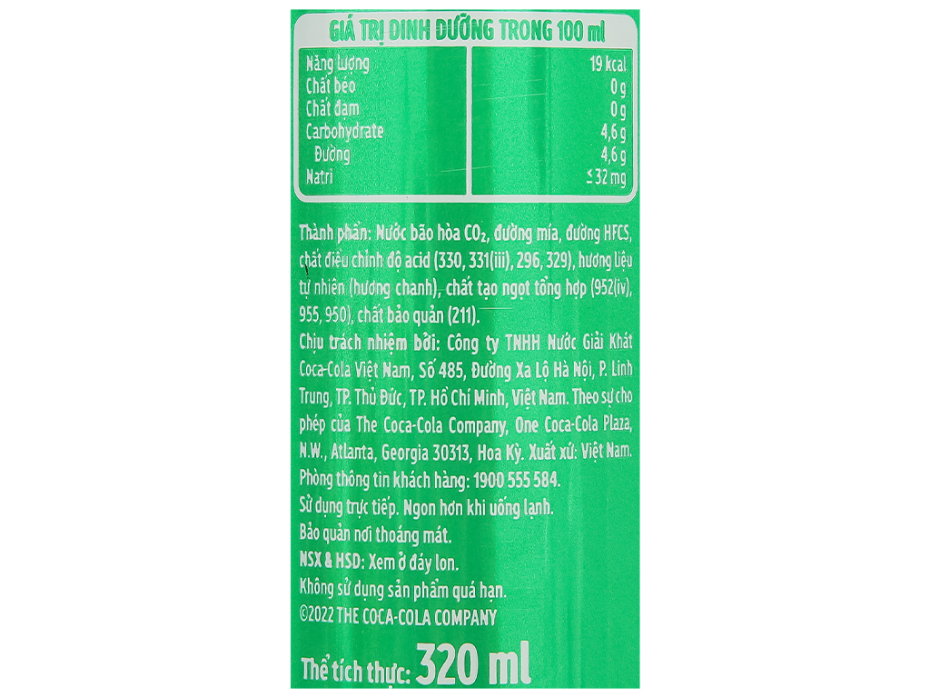 6 lon Nước ngọt Sprite 320ml giá tốt tại Bách hoá XANH