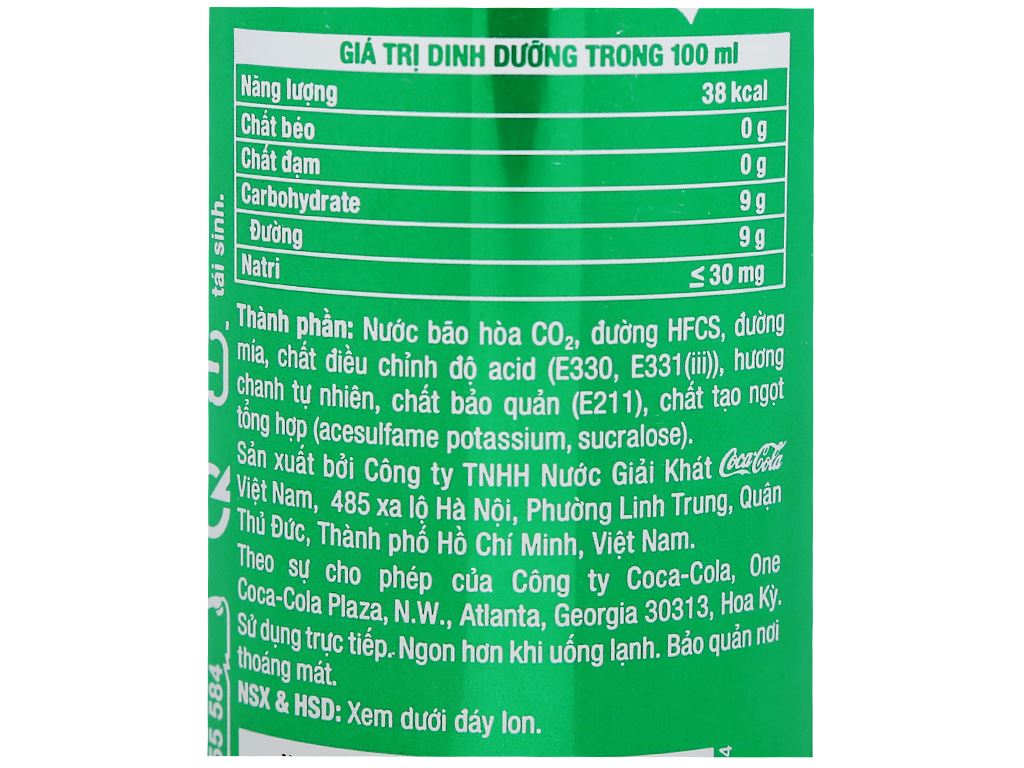 6 lon nước ngọt Sprite 250ml giá tốt tại Bách hoá XANH