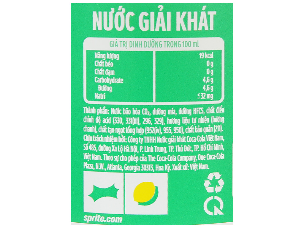 6 chai nước Sprite chanh 1.85 lít giá tốt tại Bách hoá XANH