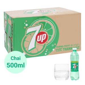 Thùng 24 chai nước ngọt 7 Up 500ml giá tốt tại Bách hoá XANH