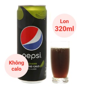6 lon Pepsi không calo chanh 320ml giá tốt tại Bách hoá XANH