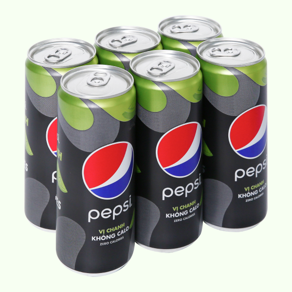 6 lon nước ngọt Pepsi không calo vị chanh 330ml | Bách hoá XANH