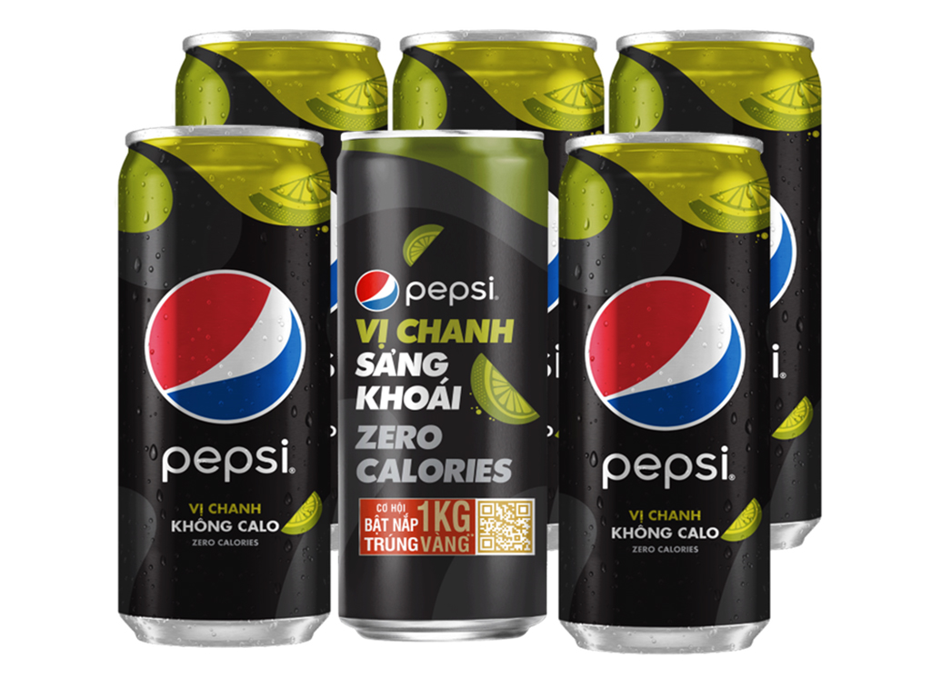 6 lon Pepsi không calo chanh 320ml giá tốt tại Bách hoá XANH
