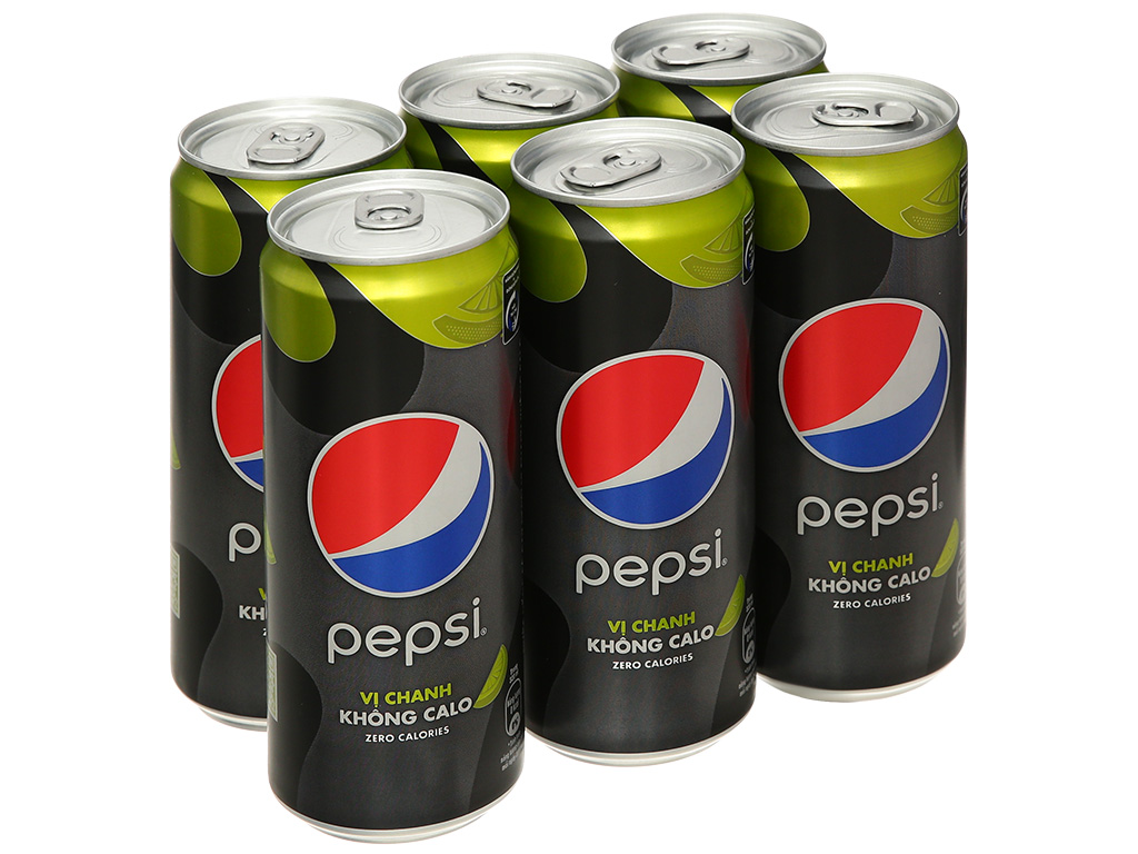 6 lon Pepsi không calo chanh 320ml giá tốt tại Bách hoá XANH