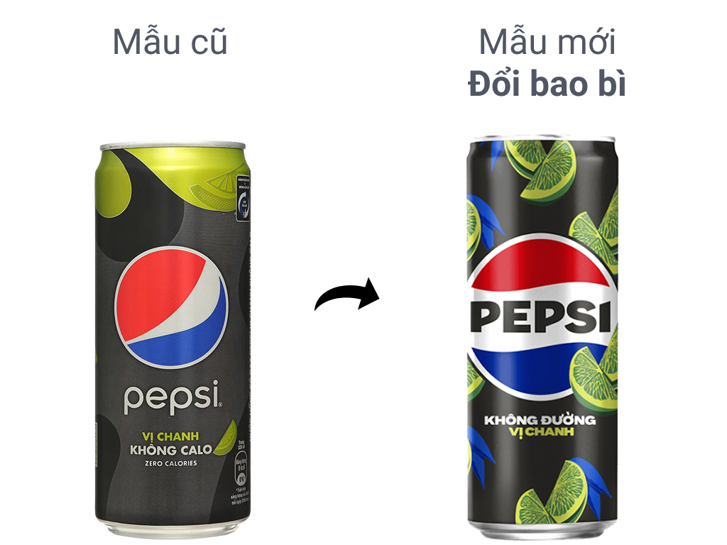 6 lon Pepsi không calo chanh 320ml giá tốt tại Bách hoá XANH
