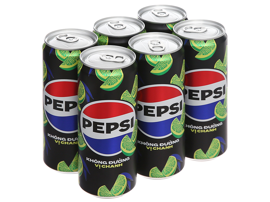 6 lon Pepsi không calo chanh 320ml giá tốt tại Bách hoá XANH