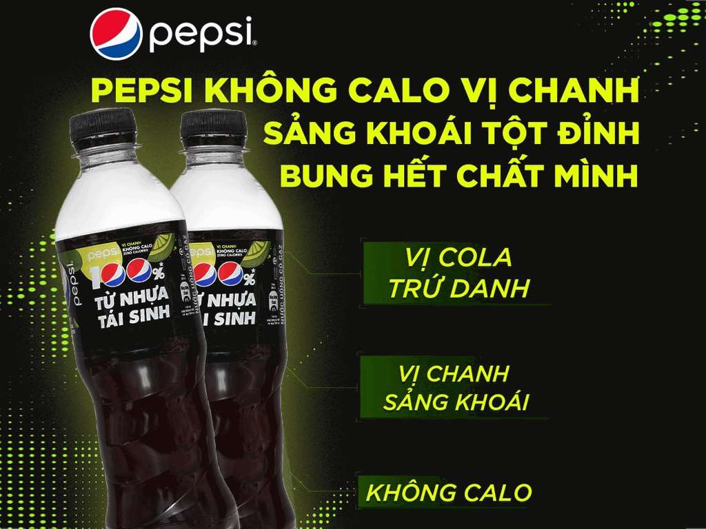 Thùng 24 chai Pepsi không calo chanh 390ml tại Bách hoá XANH