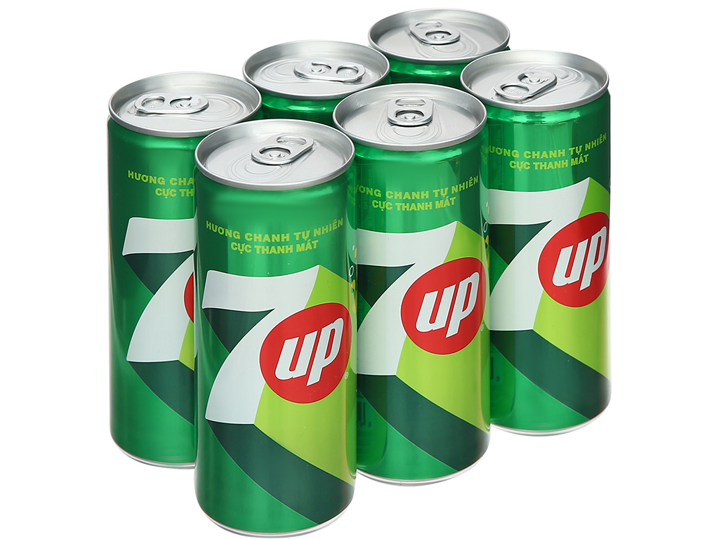 6 lon nước ngọt 7 Up vị chanh 235ml tại Bách hoá XANH