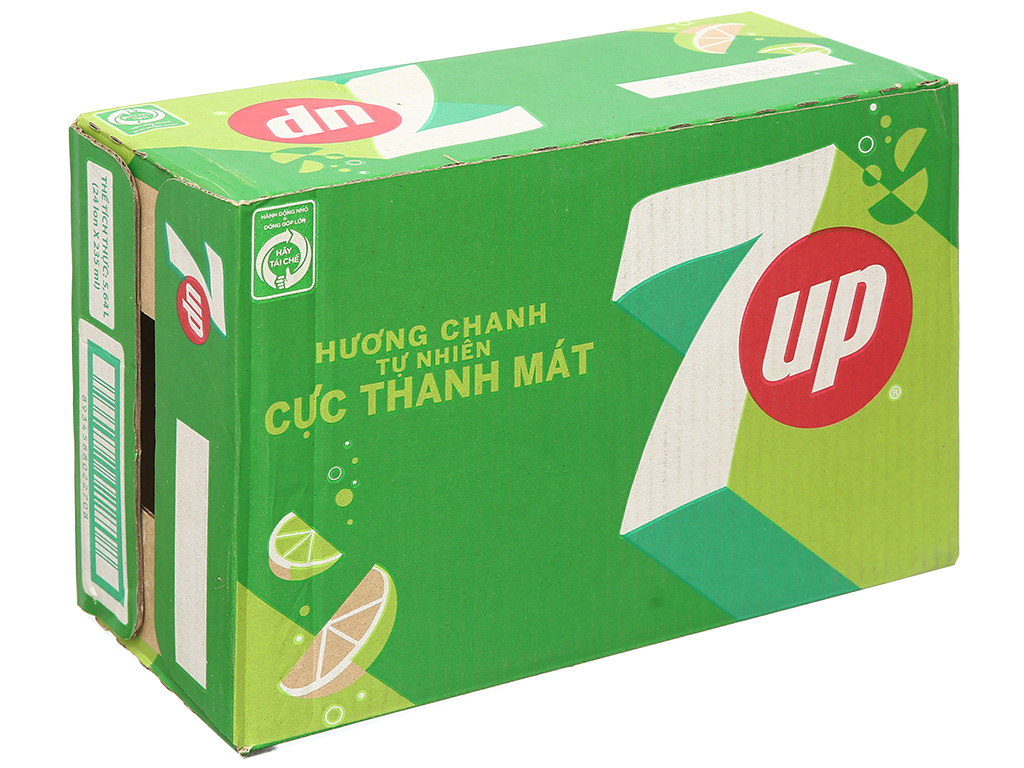 Thùng 24 lon nước ngọt 7 Up vị chanh 235ml tại Bách hoá XANH