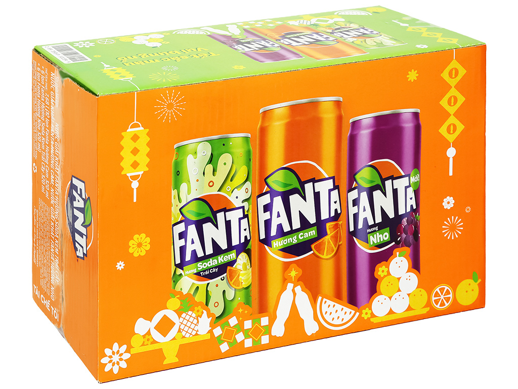 Thùng 24 lon nước ngọt Fanta Mix 320ml tại Bách hoá XANH