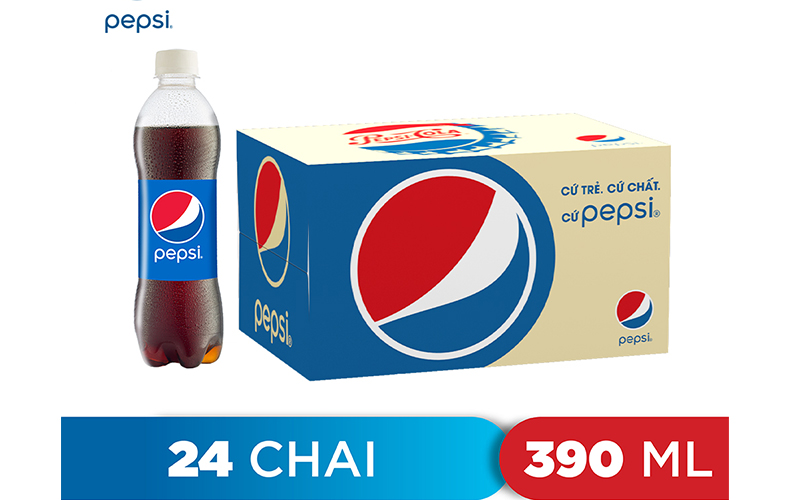 24 chai nước Pepsi Cola 390ml giá tốt tại Bách hoá XANH