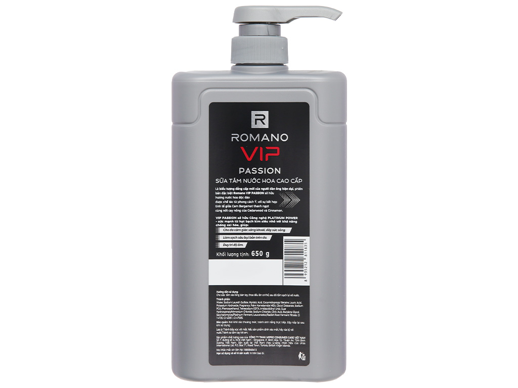 Sữa tắm cao cấp Romano Vip 650g giá tốt tại Bách hoá XANH