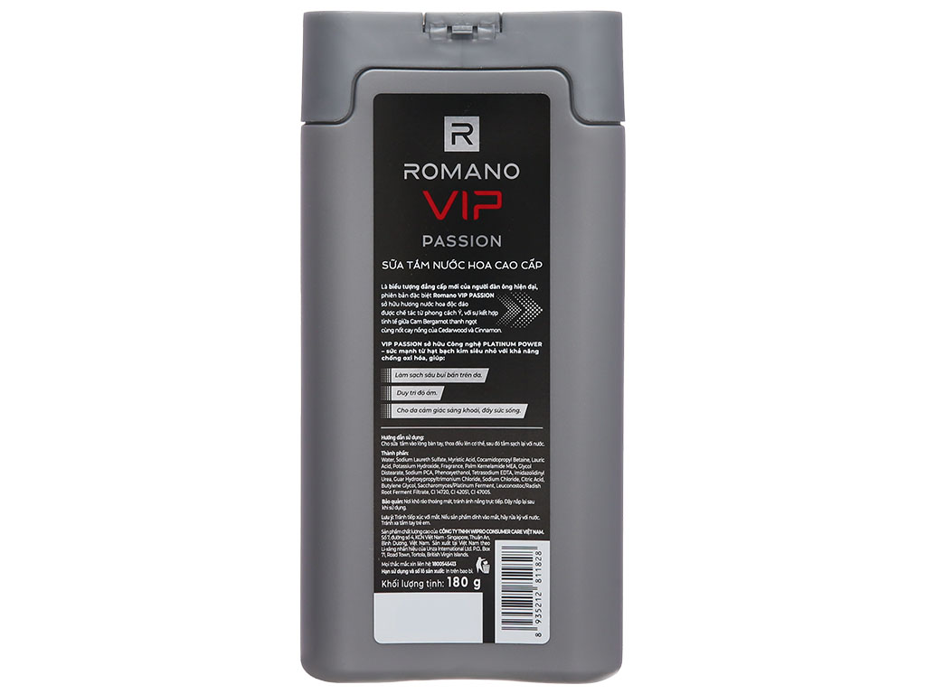 Sữa tắm cao cấp Romano Vip 180g giá tốt tại Bách hoá XANH