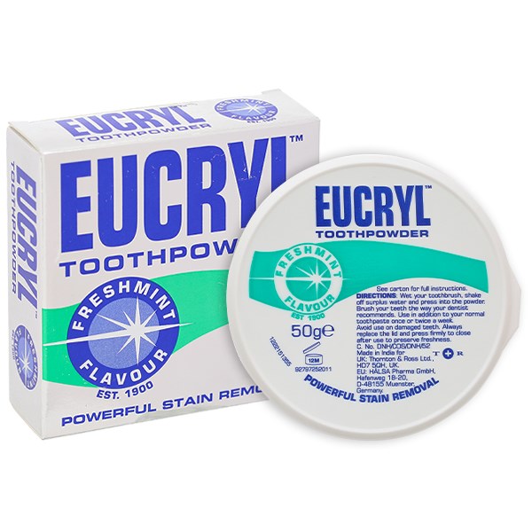 Bột đánh trắng răng Eucryl Toothpowder giúp răng sáng bóng, chắc khỏe ...