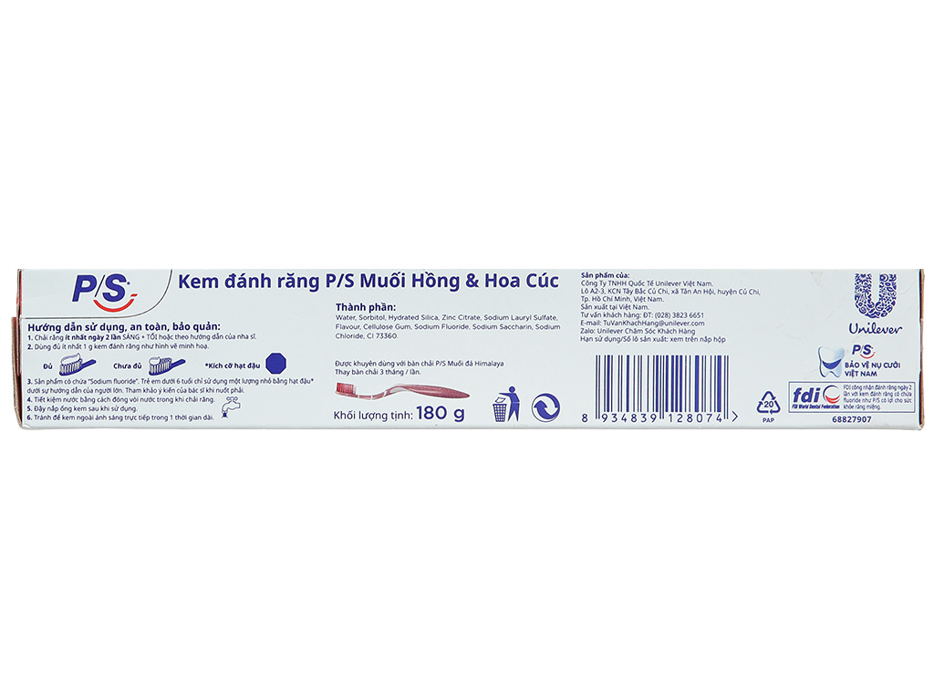Kem đánh răng P/S muối hồng và hoa cúc 180 ở Bách hóa XANH