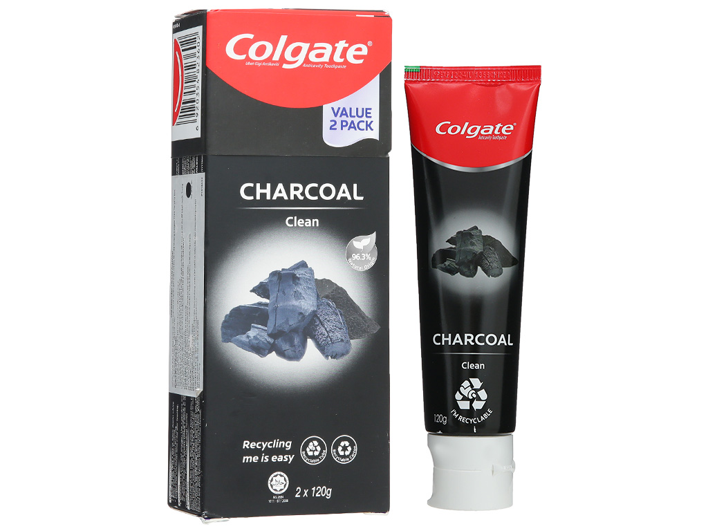 Kem đánh răng Colgate than tre và bạc hà 120g x 2
