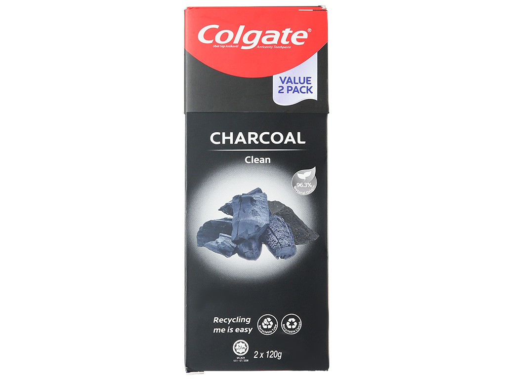 Kem đánh răng Colgate than tre và bạc hà 120g x 2
