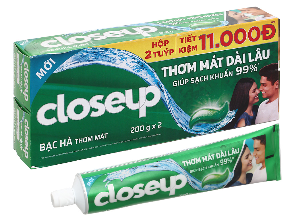 Bộ 2 kem đánh răng Closeup bạc hà 200g ở Bách hóa XANH