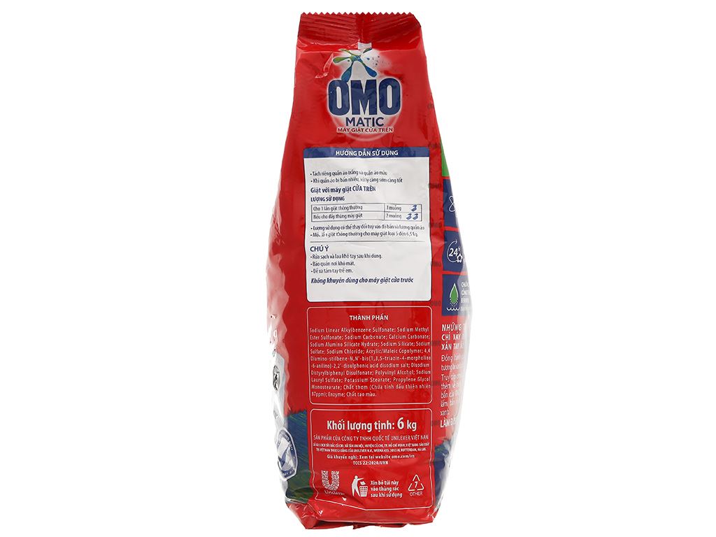 Bột giặt OMO Matic cửa trên 6kg giá tốt tại Bách hoá XANH