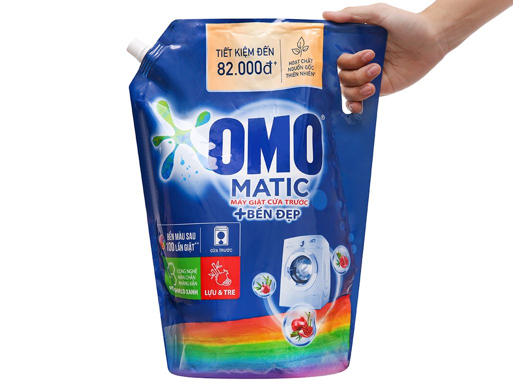 Nước giặt Omo matic bền đẹp cửa trước lựu & tre 3.6kg - Quality for Life