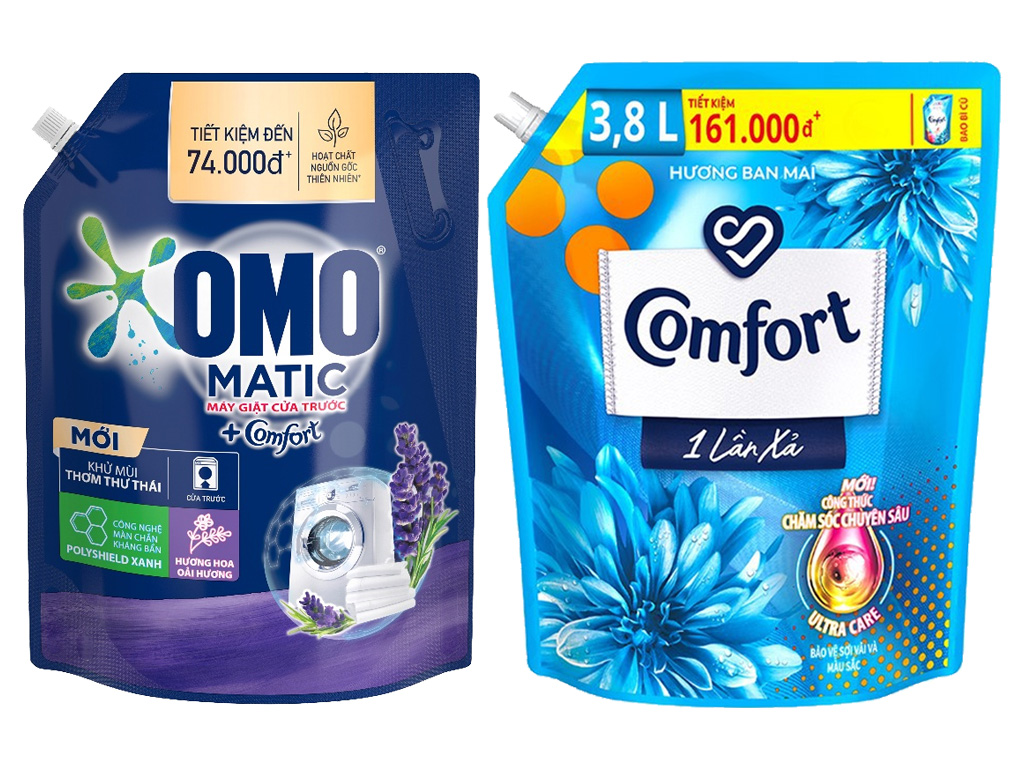 Nước giặt OMO 3.4l & nước xả Comfort 3.8l tại Bách hoá XANH