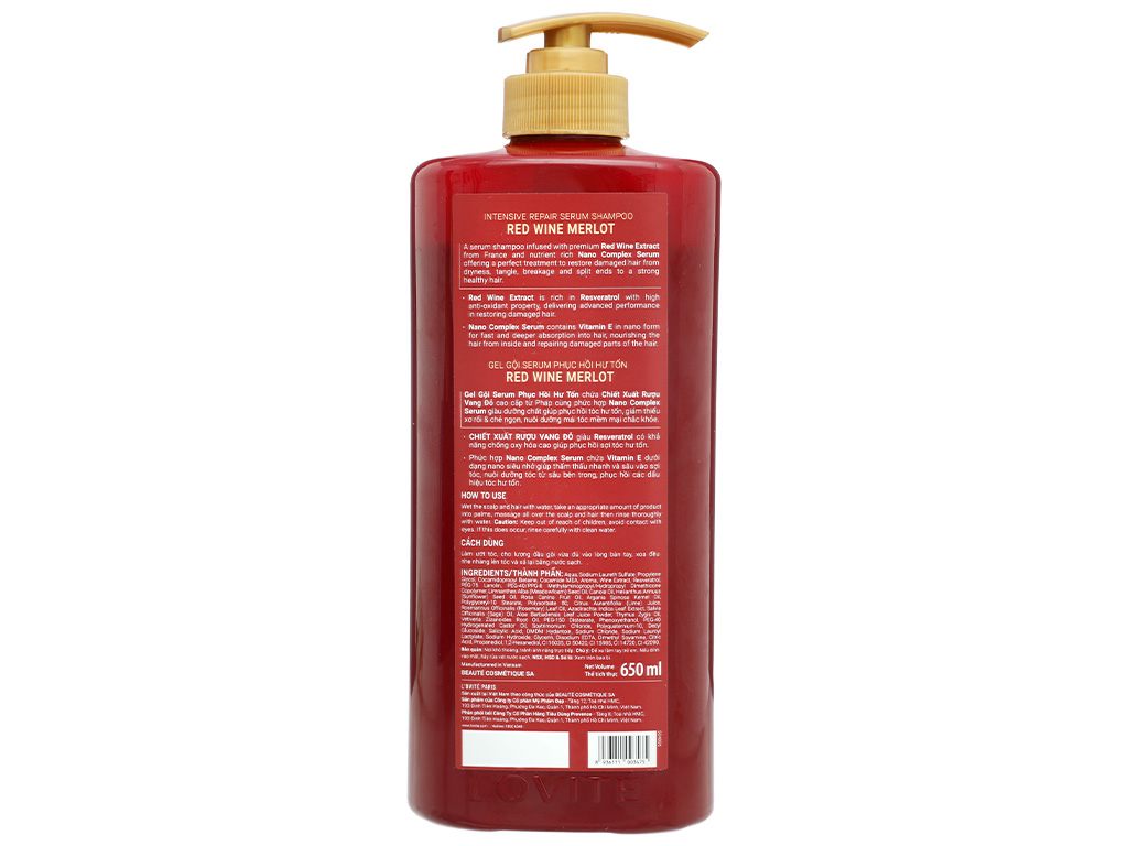 Gel gội L'ovité Paris phục hồi hư tổn 650ml Bách hóa XANH Gel gội L'ovité Paris phục hồi hư tổn 650ml Bách hóa XANH