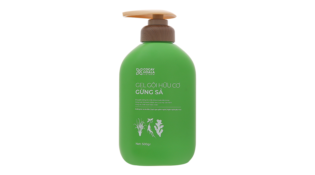 Gel gội hữu cơ Gừng Sả Cocay Hoala ngăn dầu, dưỡng ẩm chai 500g - 08/ ...