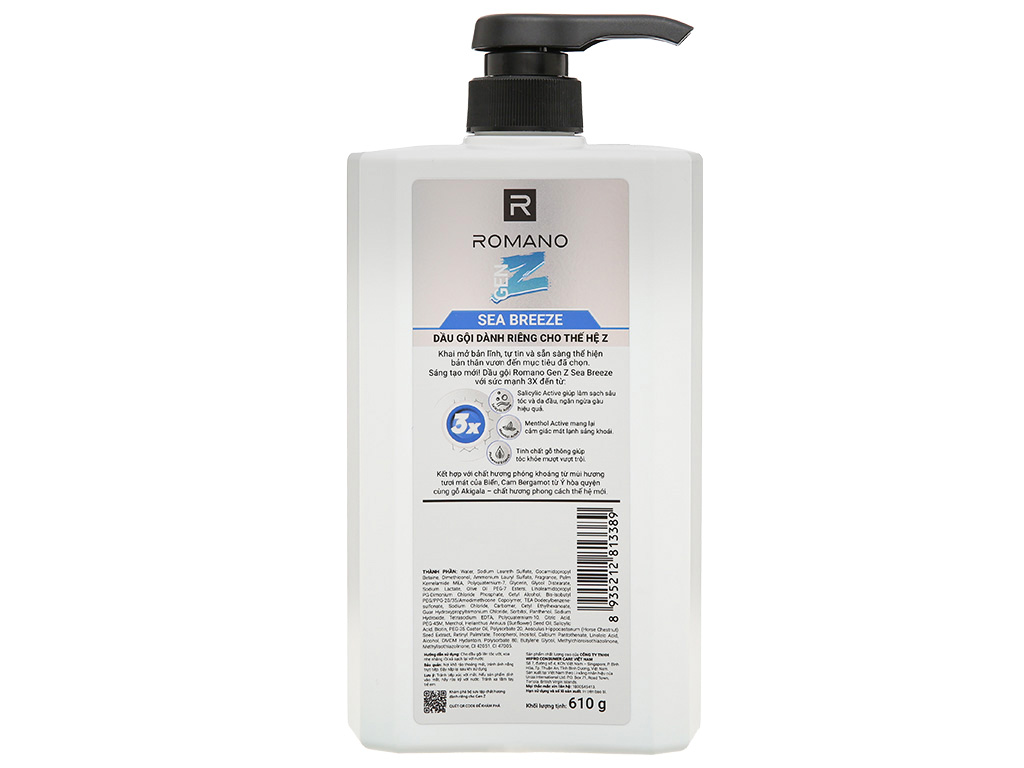 Dầu gội Romano Genz Sea Breeze 610g tại Bách hóa XANH