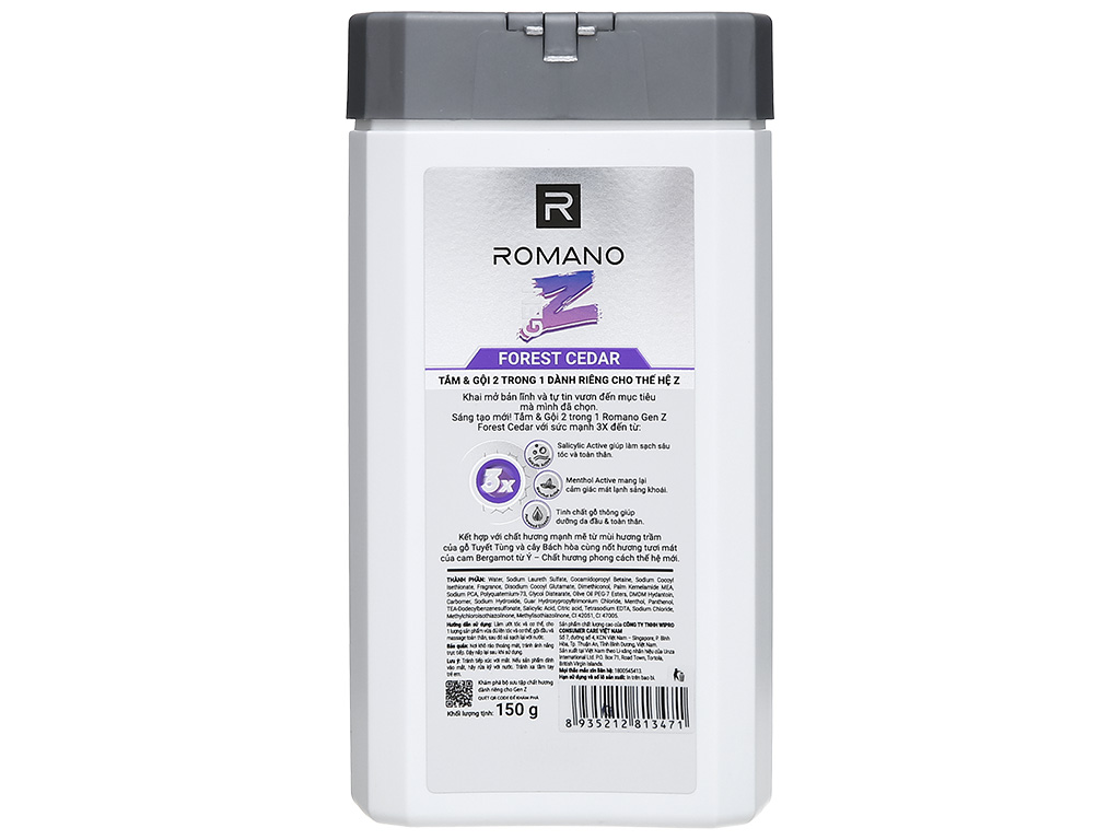 Tắm gội 2 in 1 Romano Genz Forest Cedar 150g Bách hóa XANH