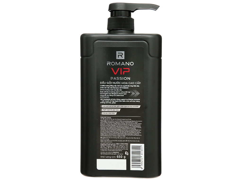 Dầu gội nước hoa Romano VIP 650g giá tốt tại Bách hoá XANH