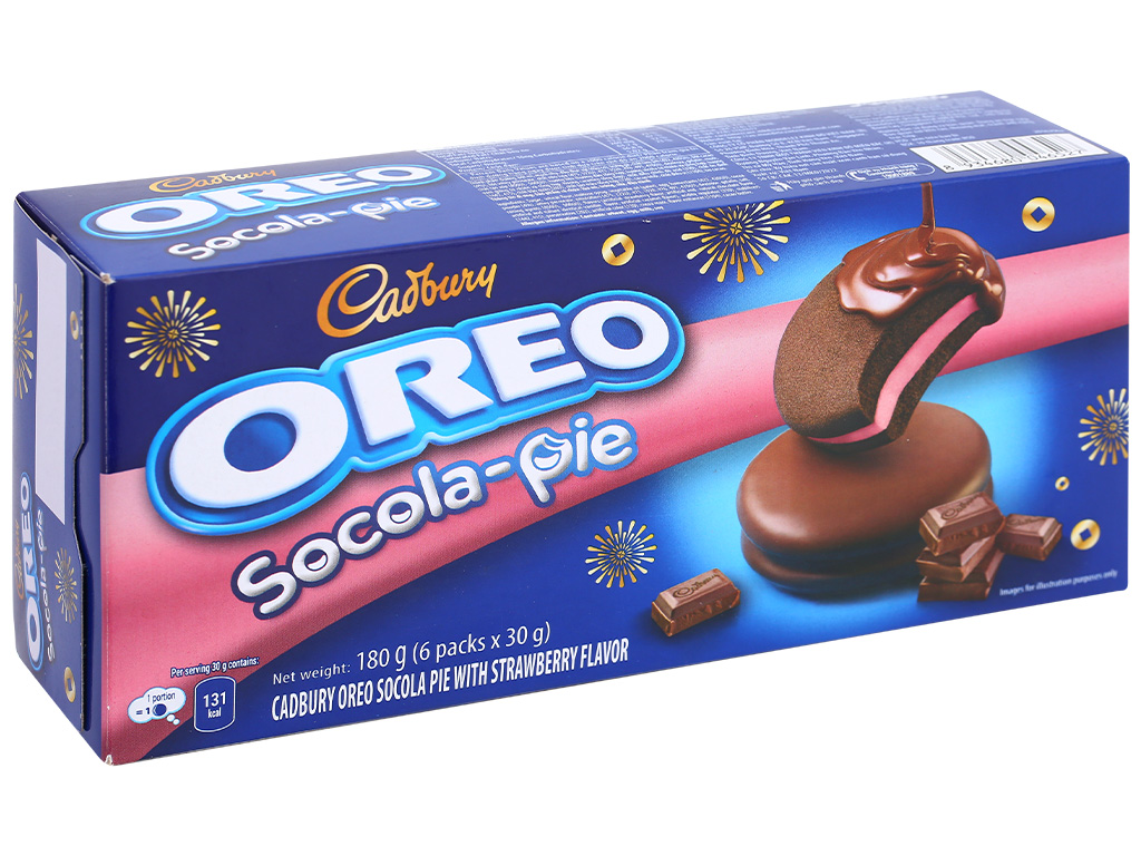 Bánh Oreo Pie socola dâu hộp 180g (6 cái)