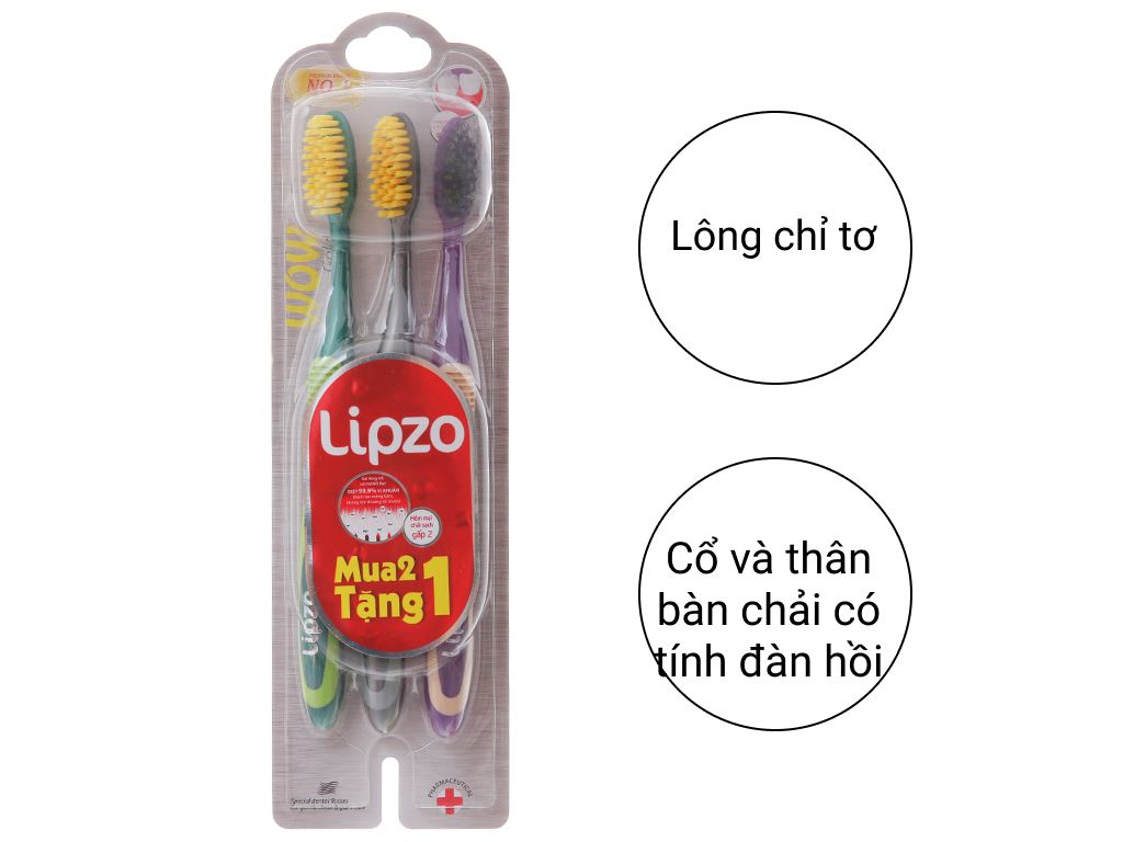 3 bàn chải Lipzo Gold lông chỉ tơ giá tốt tại Bách hoá XANH