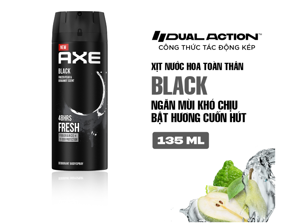 Xịt khử mùi AXE Black chai 135ml giá tốt tại Bách hoá XANH