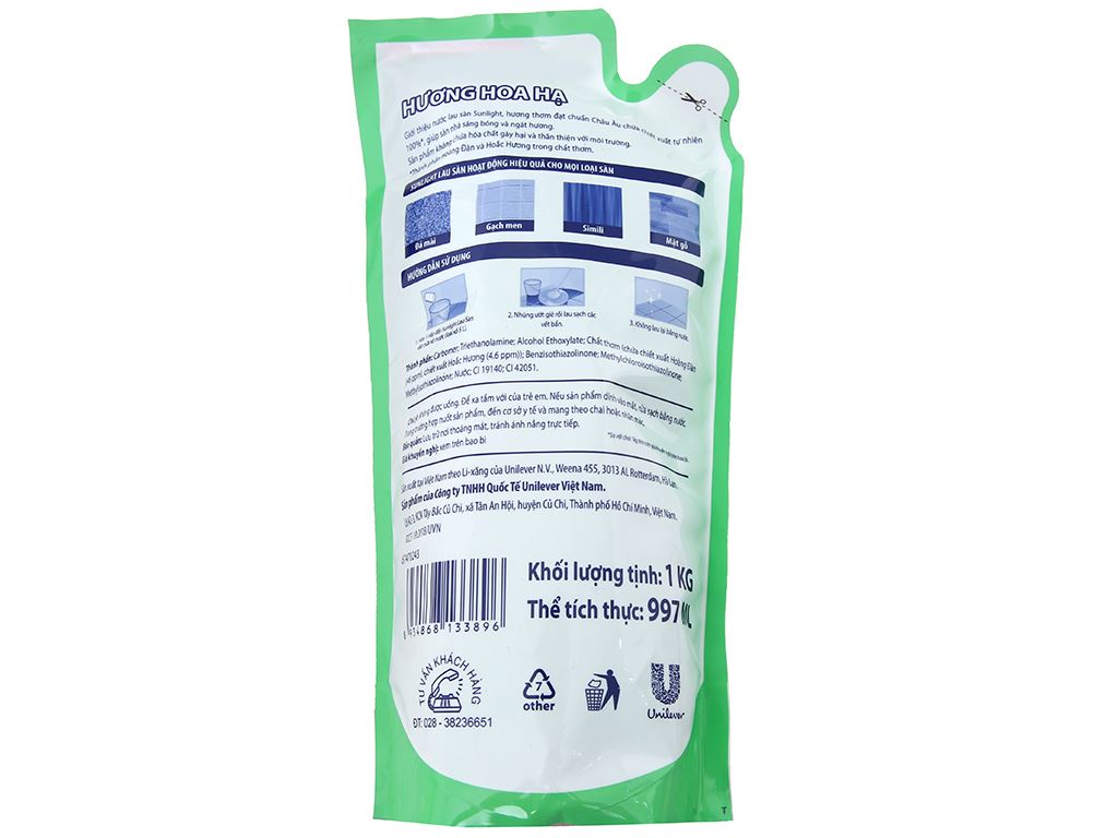 Nước lau sàn Sunlight Cif túi 1kg giá tốt tại Bách hoá XANH