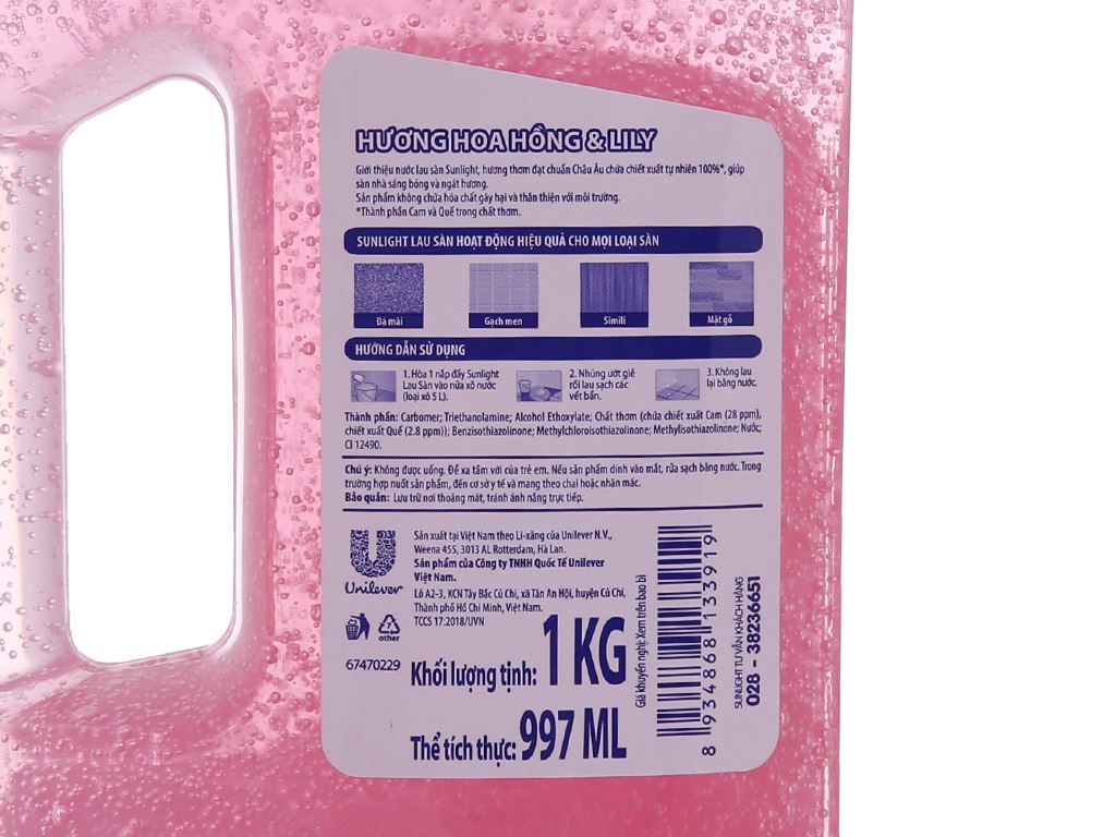 Nước lau sàn Sunlight Cif chai 1kg giá tốt tại Bách hoá XANH