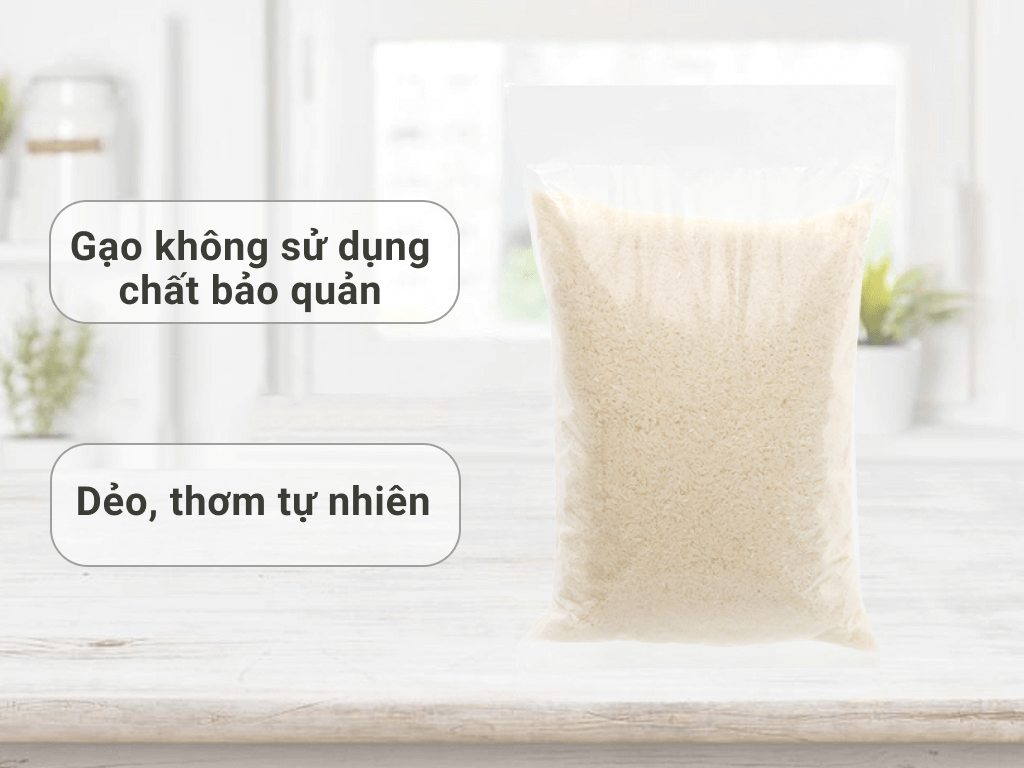 Gạo thơm long lài - RVT túi 2kg giá tốt tại Bách hoá XANH