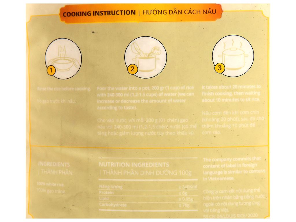 Mua Gạo Louis Rice Silver túi 5kg giá tốt tại Bách hoá XANH