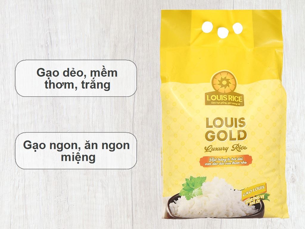 Gạo Louis Rice Gold túi 5kg thơm ngon tại Bách Hóa XANH