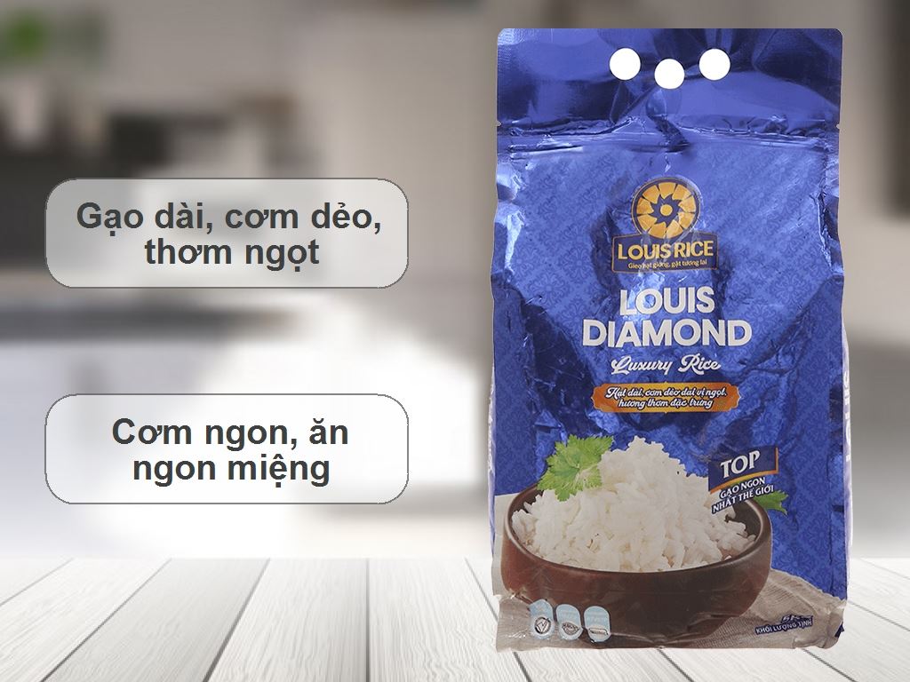 Gạo Louis Rice Diamond túi 5kg thơm ngon tại Bách Hóa XANH