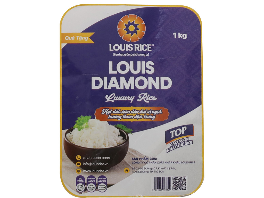 Gạo Louis Rice ST25 Diamond túi 1kg tại Bách hoá XANH