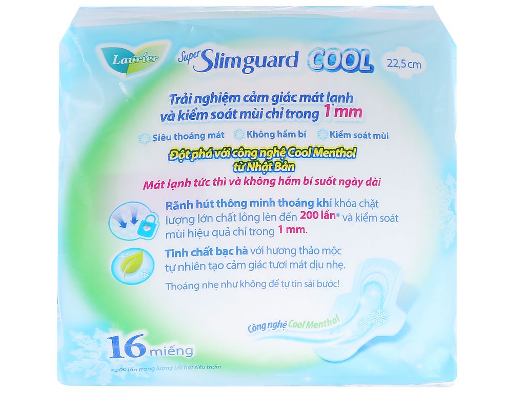 Băng vệ sinh Laurier Cool mỏng giá tốt tại Bách hoá XANH