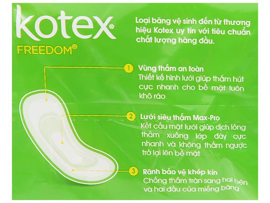 Băng vệ sinh Kotex Freedom 8 miếng giá tốt tại Bách hoá XANH