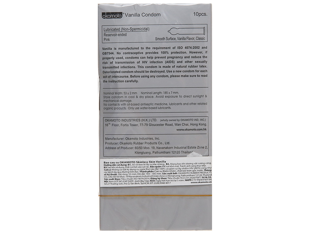 Hộp 10 bao cao su Okamoto Skinless Skin tại Bách hóa XANH